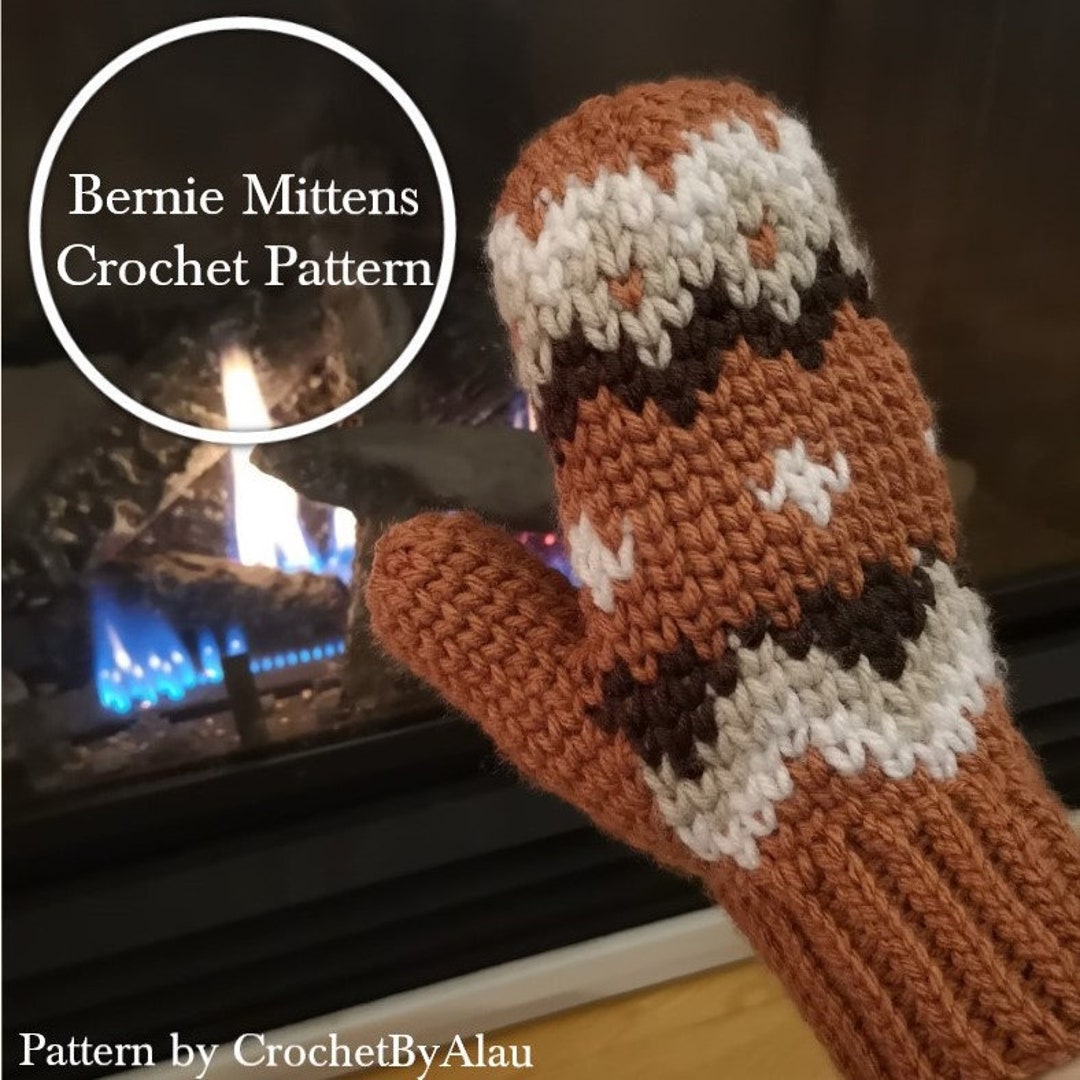 Bernie Mittens Crochet Pattern - Etsy
