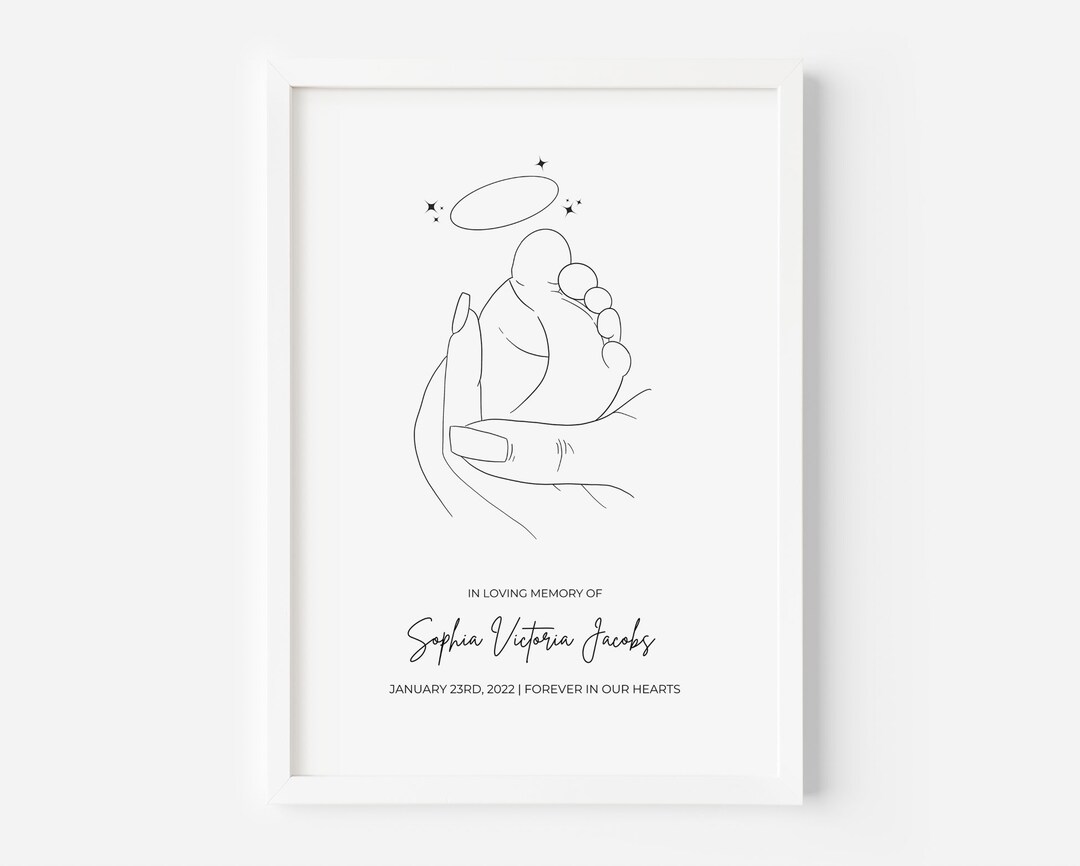 Custom Miscarriage Print | Personalised Angel Baby Poster ...