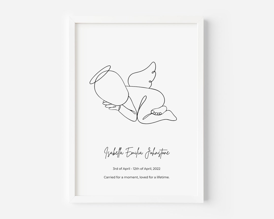 Custom Miscarriage Print | Personalised Angel Baby Poster ...