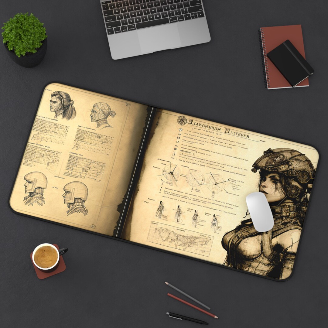Davinci Style Blueprint Gaming Pad Mouse Large Gaming Mat for PC or ...
