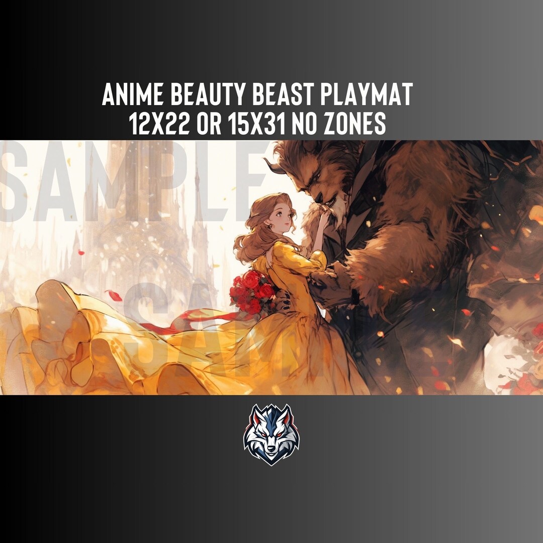 Limited Run of 20 "anime Beauty Beast" Lorcana Compatible Playmat READ ...
