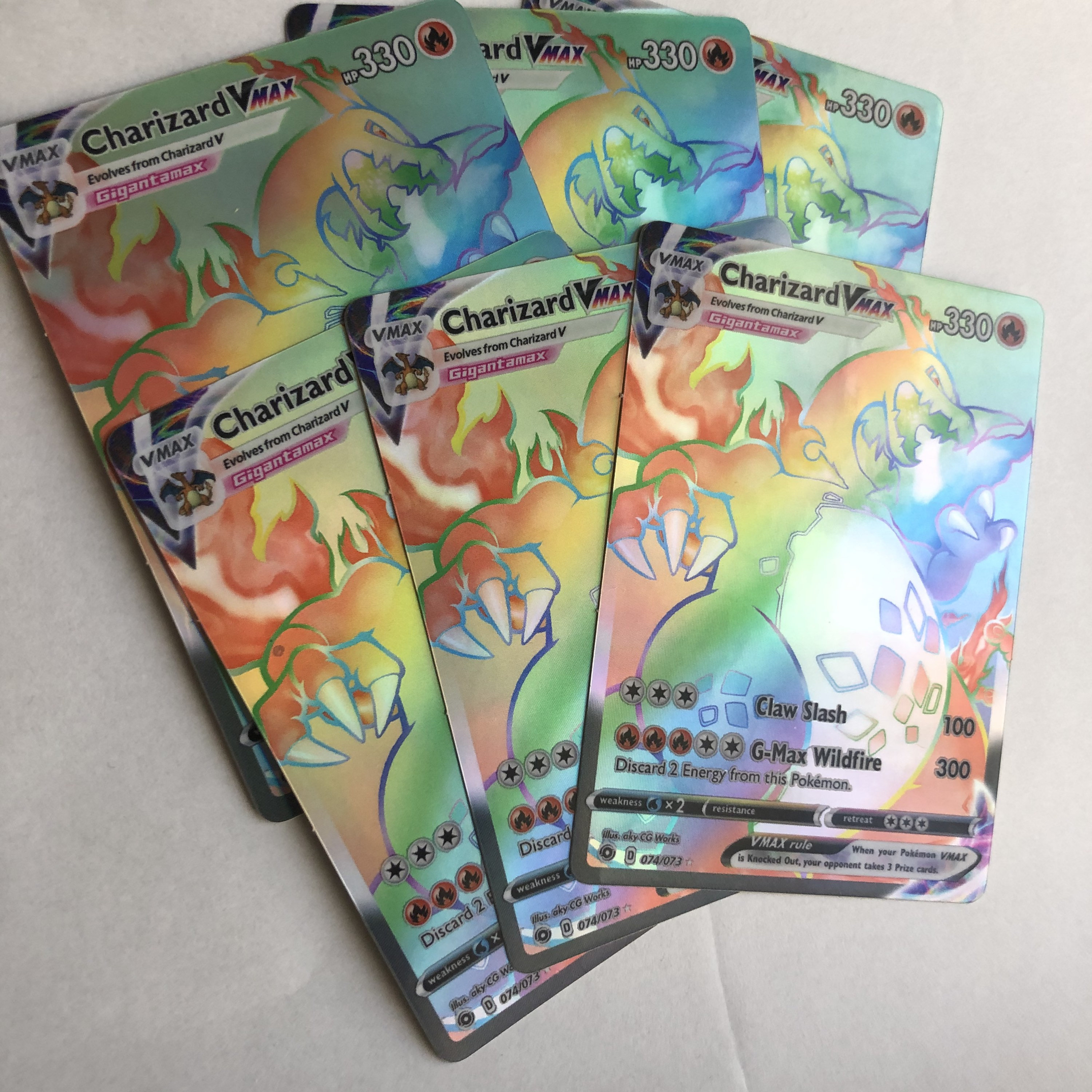 Charizard Vmax Pokémon Card Replica Vinyl Sticker Holographic - Etsy