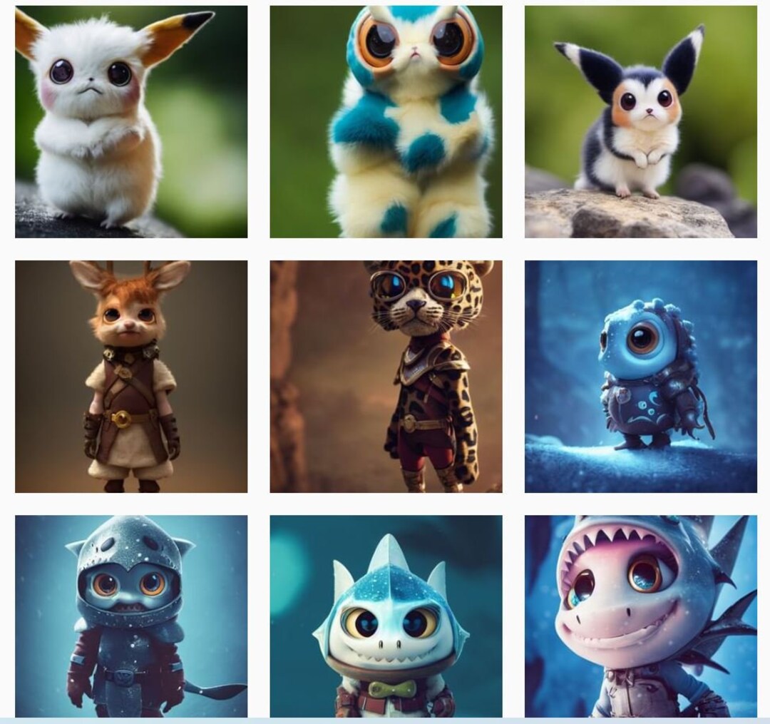 Cute Mash up Animals AI Art Digital Download Printable Canvas Design ...