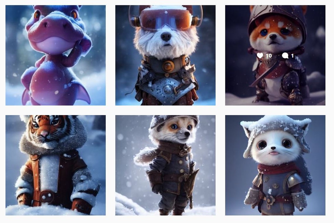 Cute Mash up Animals AI Art Digital Download Printable Canvas - Etsy ...