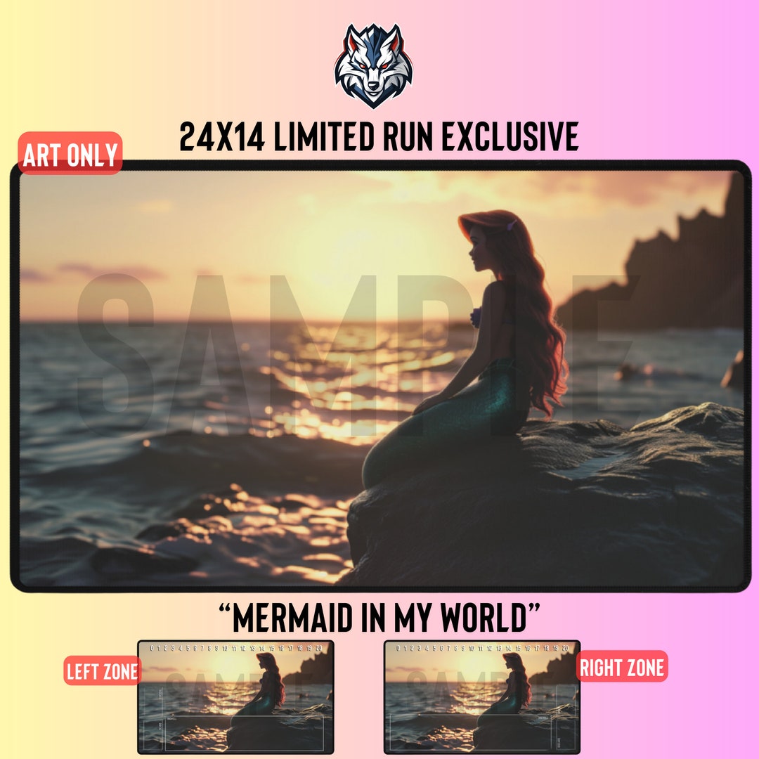 24x14 Unofficial Lorcana Tcg Compatible Stitched Playmat Mermaid Little ...