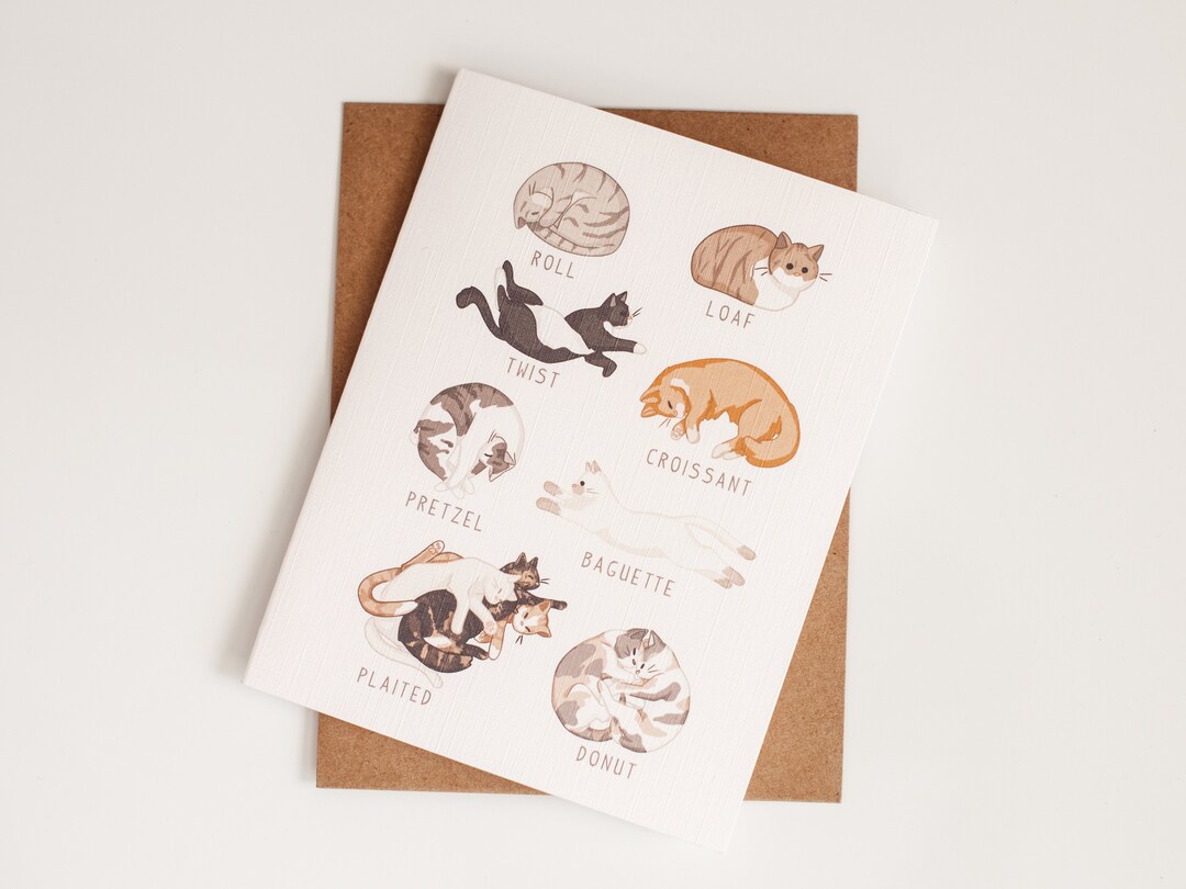 Bread Cats // A2 Greeting Cards // Valentines Day Cards // Cards for ...