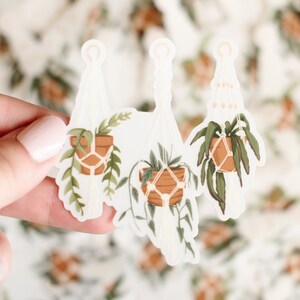 Macrame Hanging Plant Sticker // Vinyl Sticker // Gifts for Plant ...