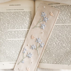 Hand Embroidered Linen Bookmark - Etsy