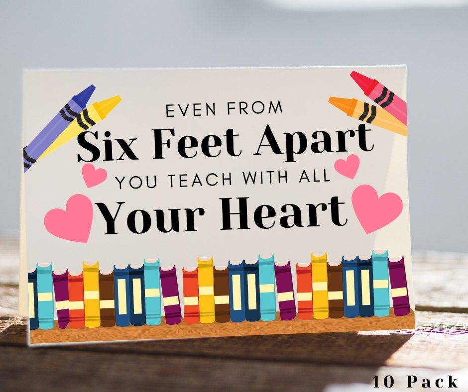 Teacher Social Distance Card Teacher Gift During Social | Etsy