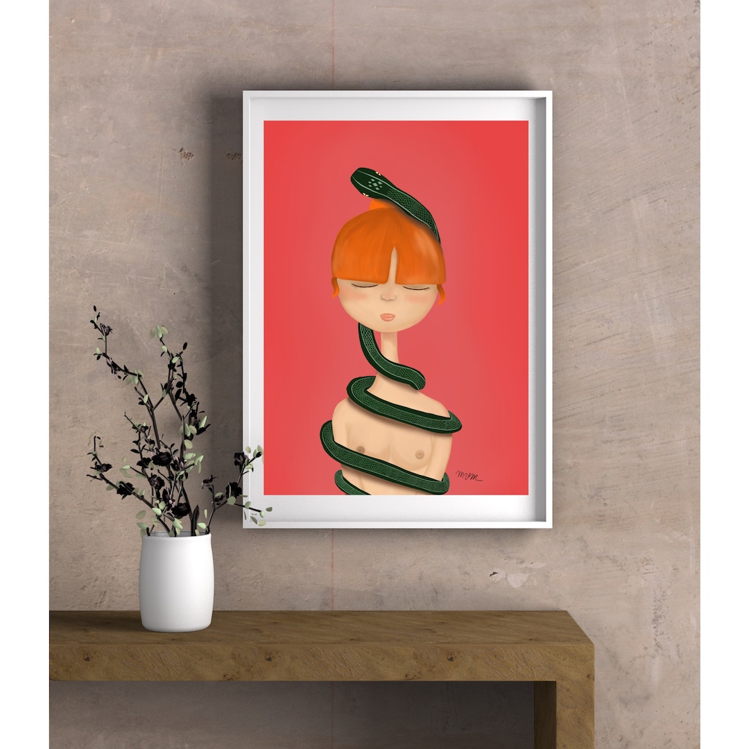 Illustration of Eve With the Snake in Paradise, If You Want to Give a ...