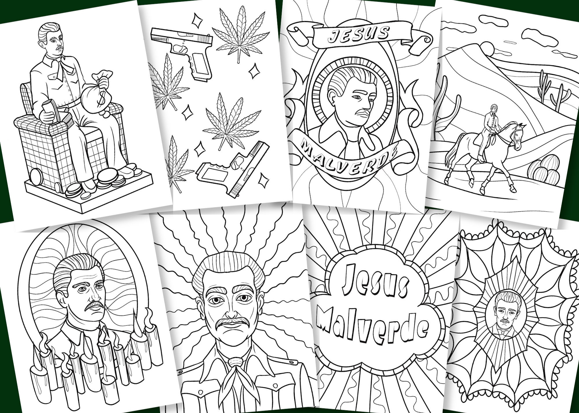 Jesus Malverde Coloring Book 30 Coloring Sheets Jesus - Etsy Denmark