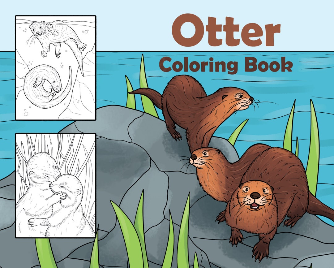 Otter Coloring Book, 30 Digital Coloring Sheets, Otter Gifts for Women ...