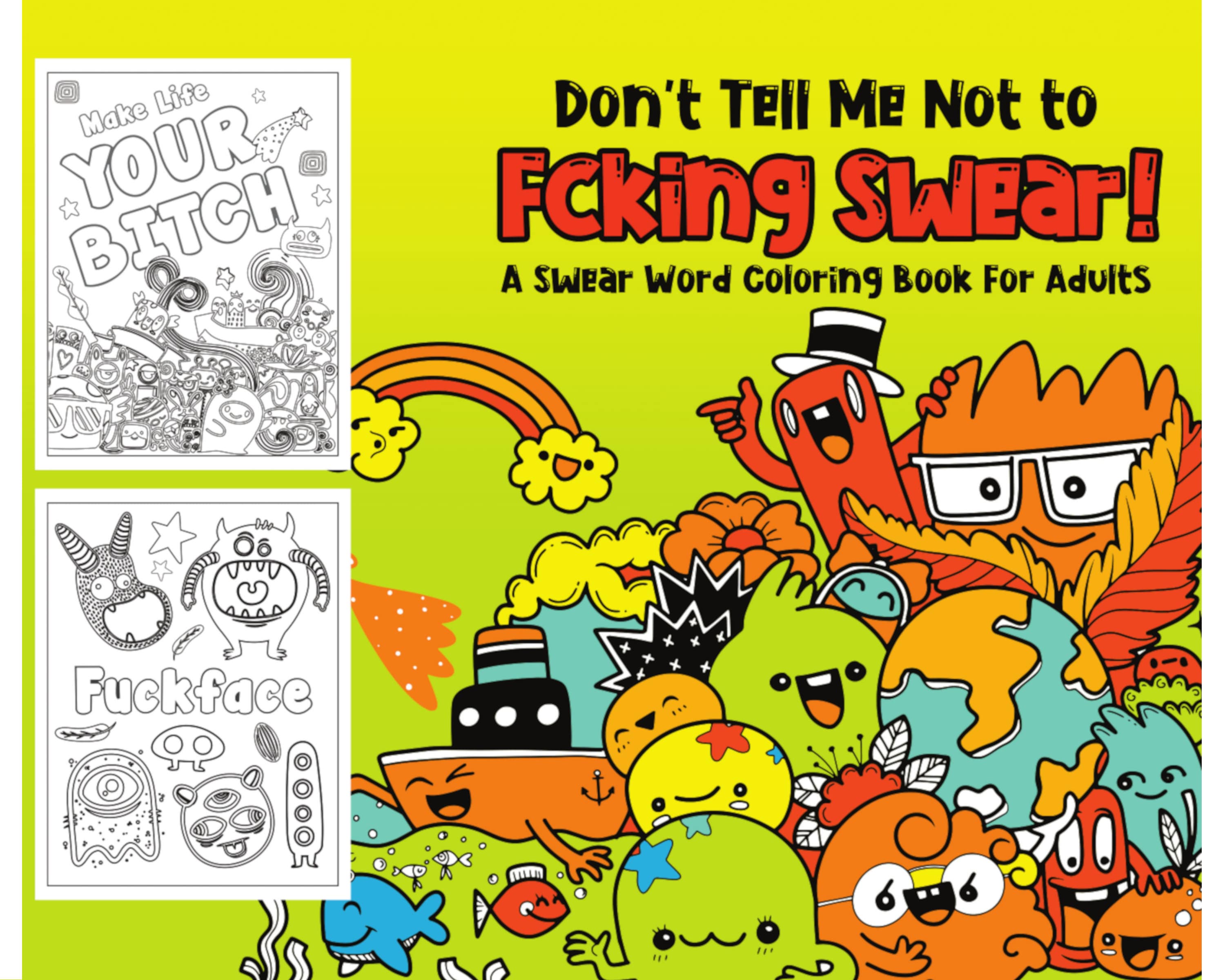Swear Word Coloring Pages, Sweary Coloring Book, 30 Cuss Word Coloring ...