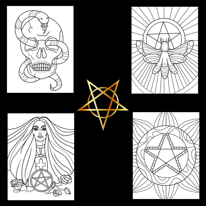 Satanism Coloring Book, 30 Coloring Sheets, Baphomet Print, Satanic ...