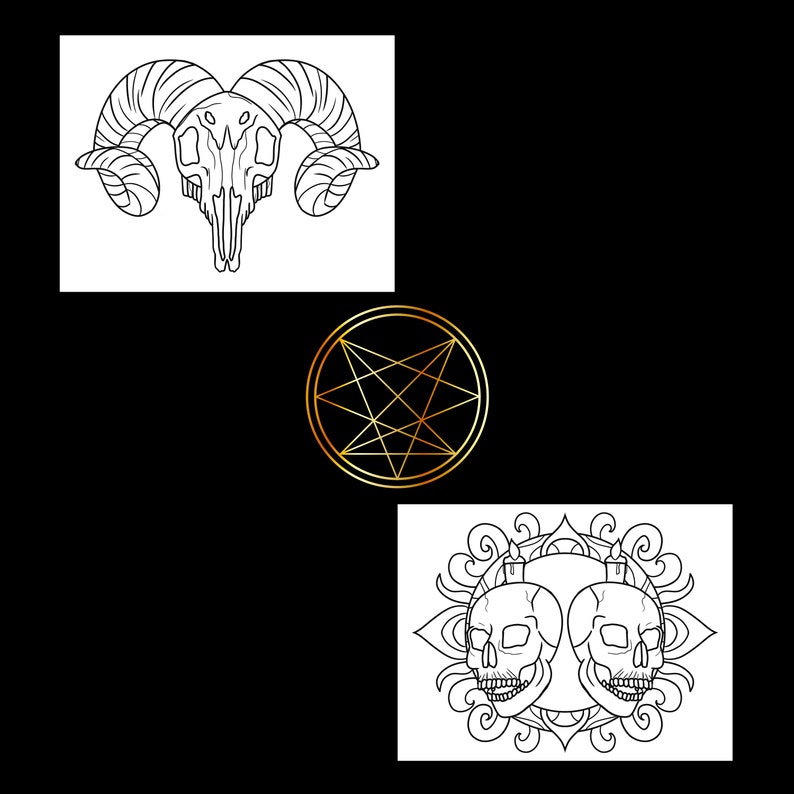 Satanism Coloring Book, 30 Coloring Sheets, Baphomet Print, Satanic ...