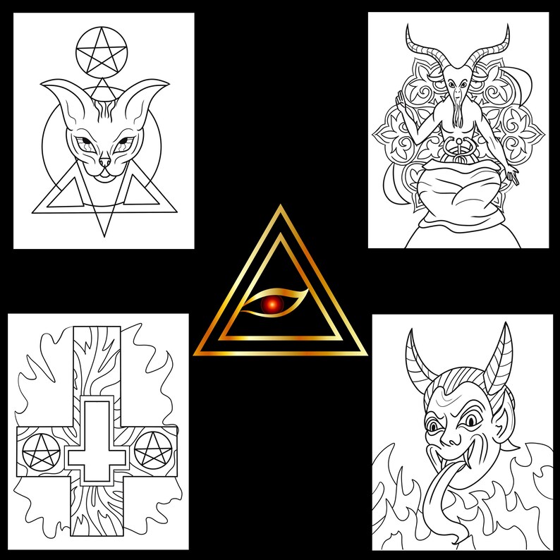 Satanism Coloring Book, 30 Coloring Sheets, Baphomet Print, Satanic ...