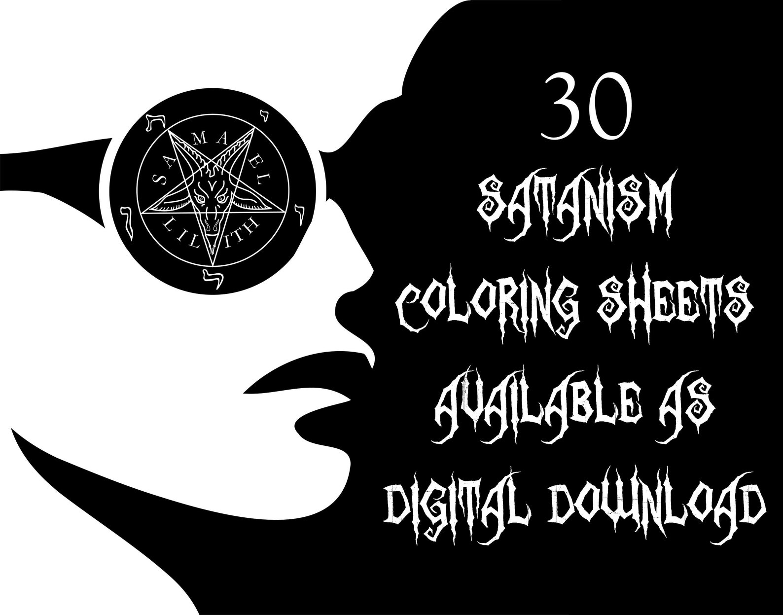 Satanism Coloring Book, 30 Coloring Sheets, Baphomet Print, Satanic ...