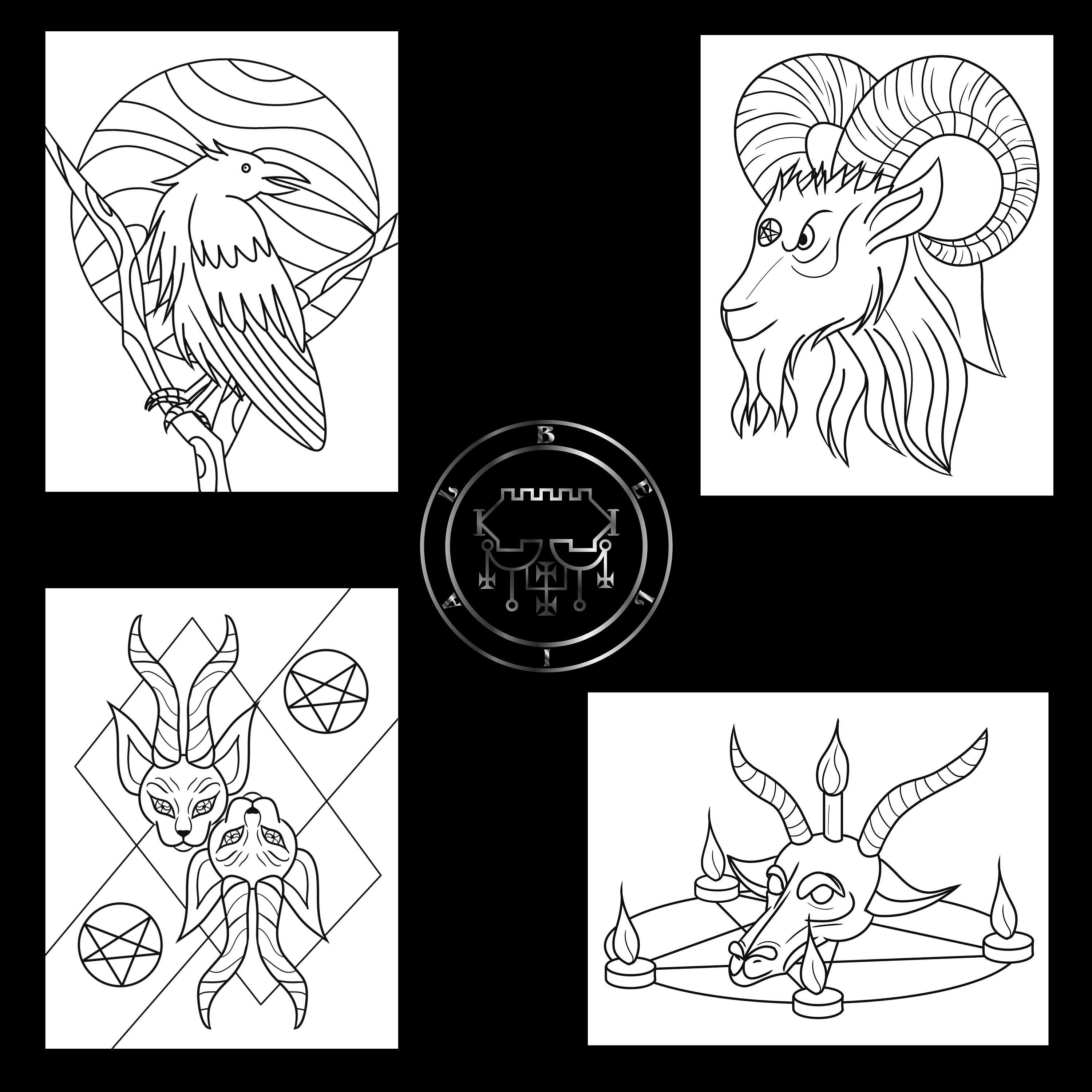 Satanism Coloring Book, 30 Coloring Sheets, Baphomet Print, Satanic ...