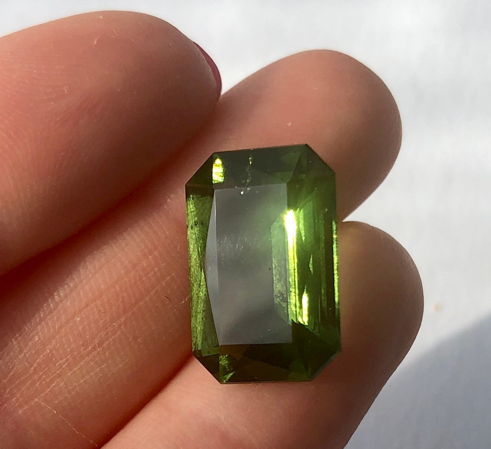 MOLDAVITE gem 9.9ct real Certified moldavite Faceted Moldavite | Etsy