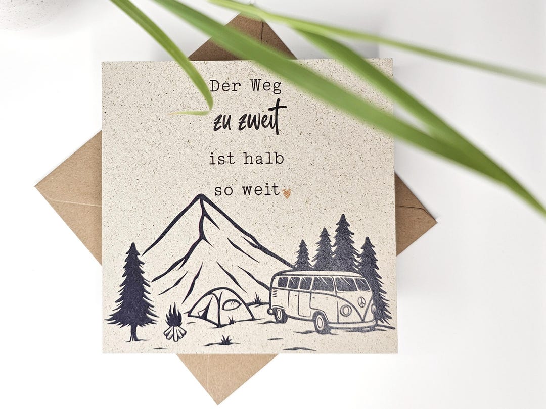 Wedding Card "the Journey Together is Half as Far" | Sustainable Grass ...