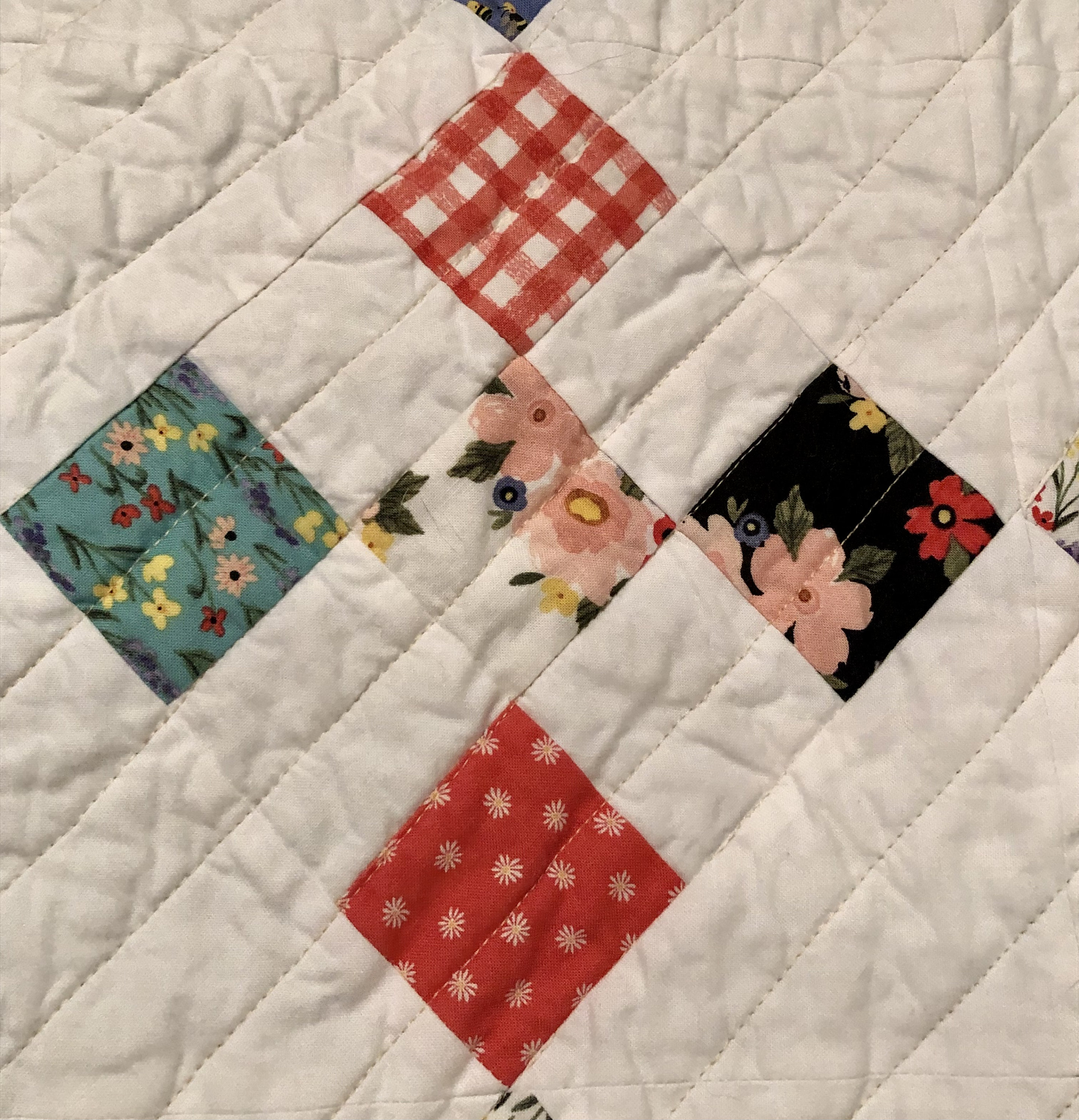 Patchwork Nine Patch on Point Twin Size Quilt - Etsy
