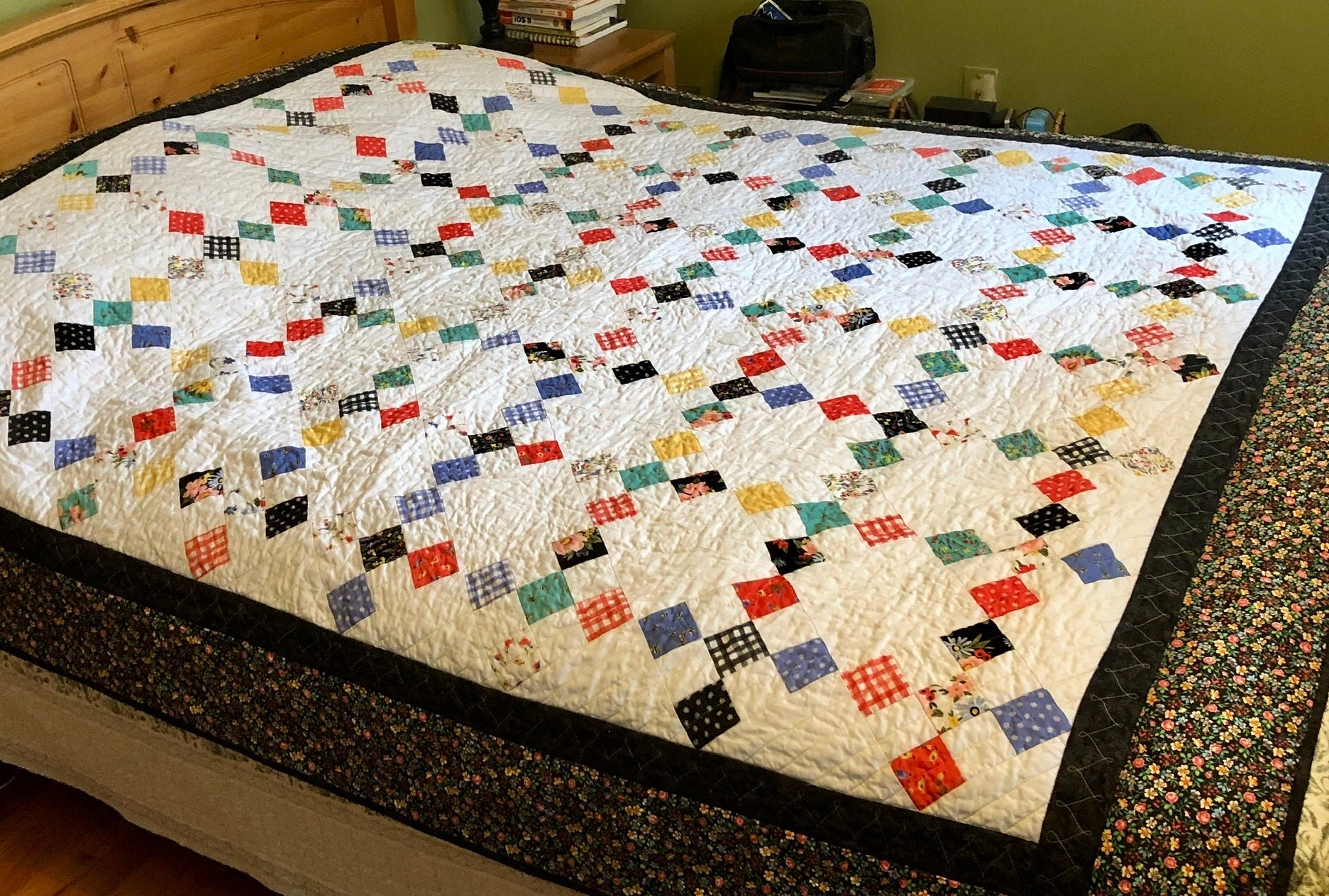 Patchwork Nine Patch on Point Twin Size Quilt - Etsy
