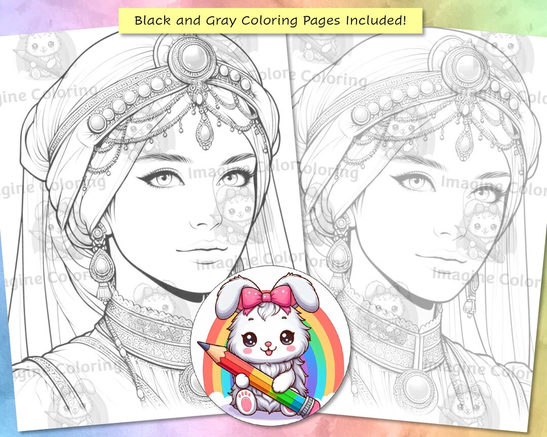 Turkish Princess by Imagine Coloring Premium Printable Adult Coloring ...