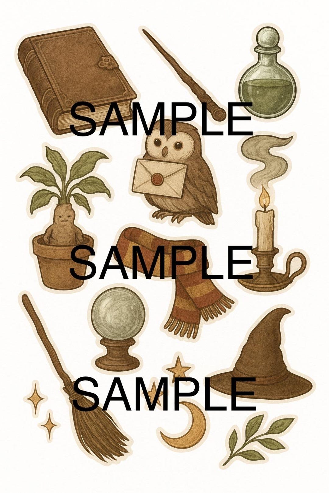 Wizard Potter Stickers Digital Download Ready to Print 3 Page Bundle - Etsy