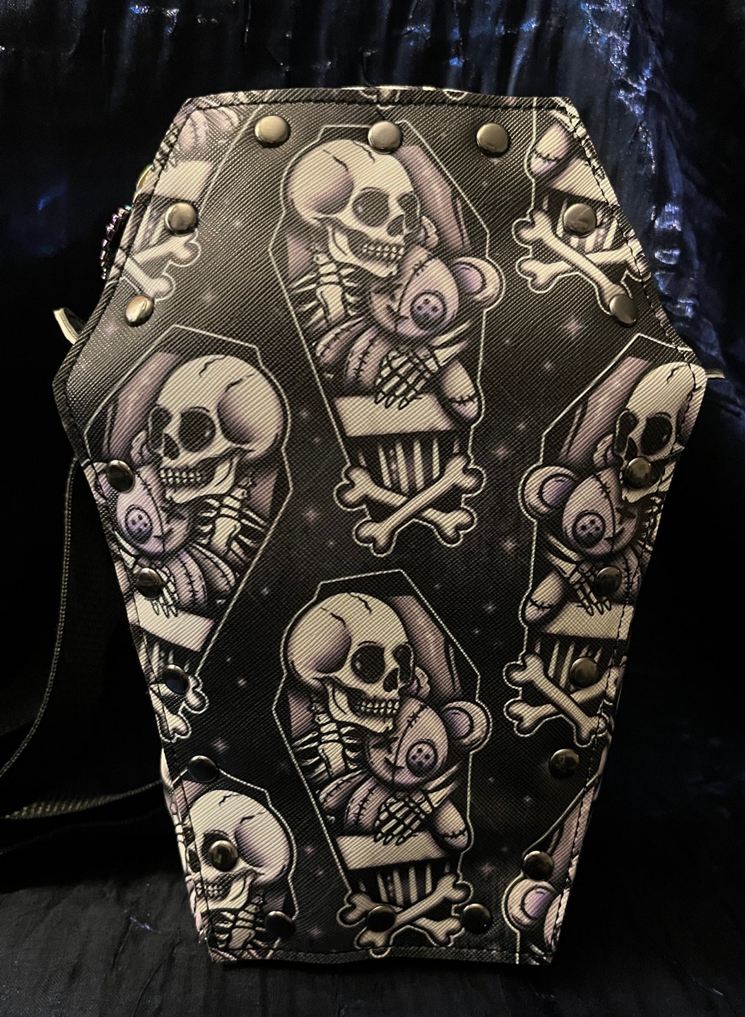 Sleep Tight Coffin Purse With Rivets Crossbody - Etsy