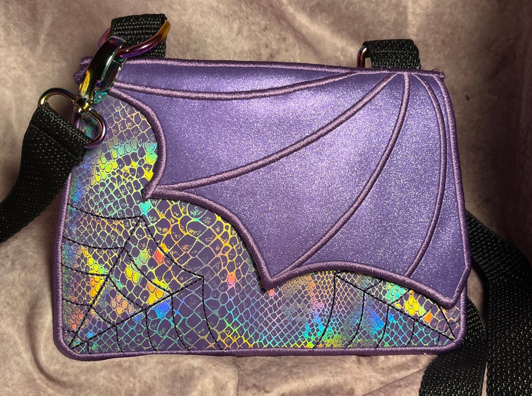 Batwing Purple Serpentine Crossbody Bag. Clutch Purse - Etsy