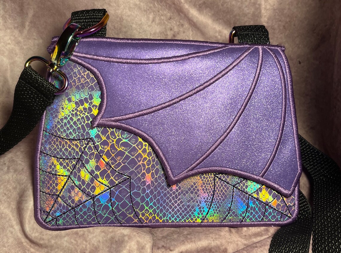 Batwing Purple Serpentine Crossbody Bag. Clutch Purse - Etsy