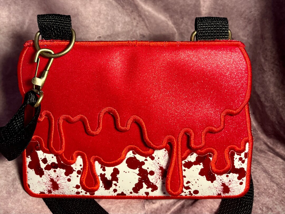 Blood Drip and Splatter Vinyl Crossbody Bag. Envelope Clutch Purse ...