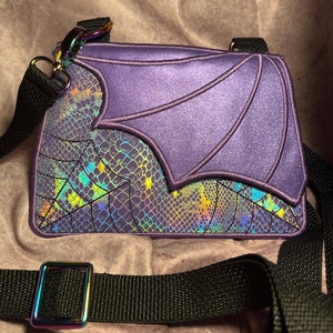 Batwing Purple Serpentine Crossbody Bag. Clutch Purse - Etsy