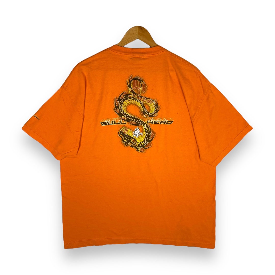 Rare Vintage 90's BULLHEAD Brand Tribal Dragon Surfing Style T Shirt ...