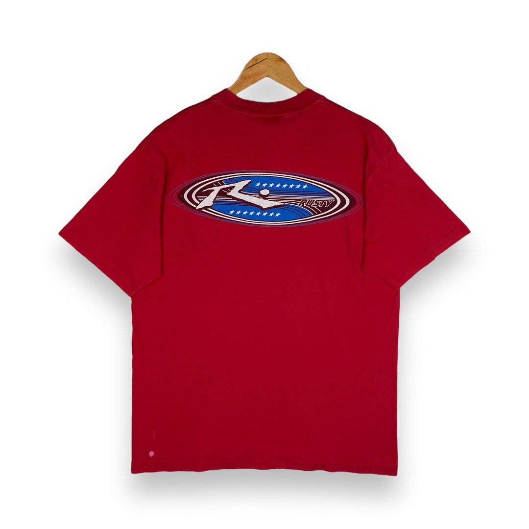 Rare Vintage RUSTY CUSTOM BOARDS Surfing T Shirt Medium Size / Mambo ...