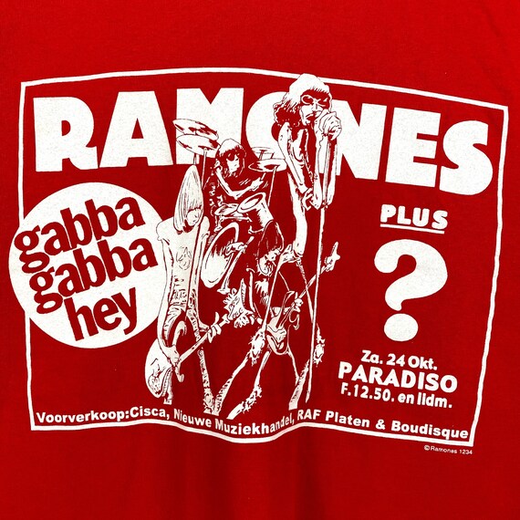 Rare!! Vintage RAMONES Band Gabba Gabba Hey T Shirt E… - Gem