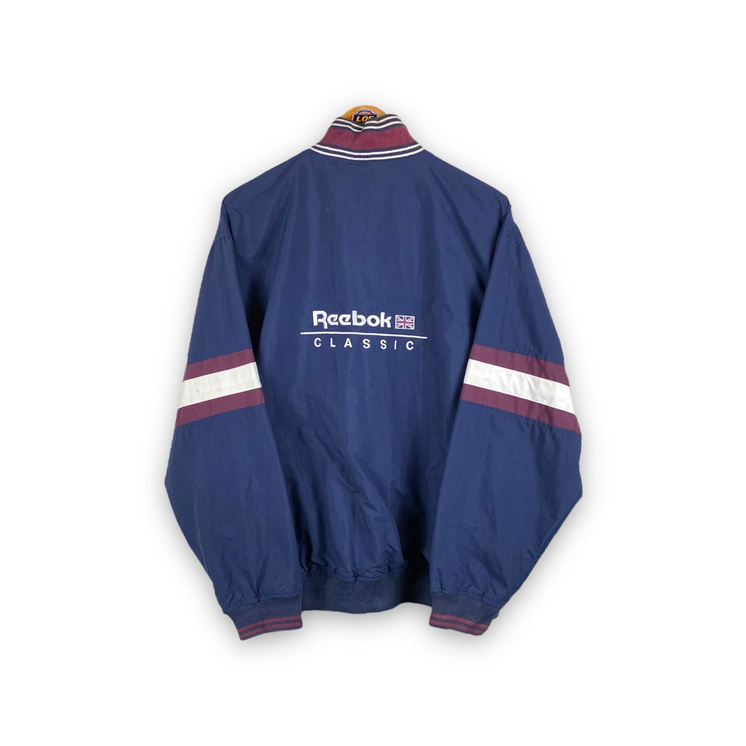 Rare Vintage 90's REEBOK CLASIC BRITAIN Flag Logo Full Zipper Jacket ...