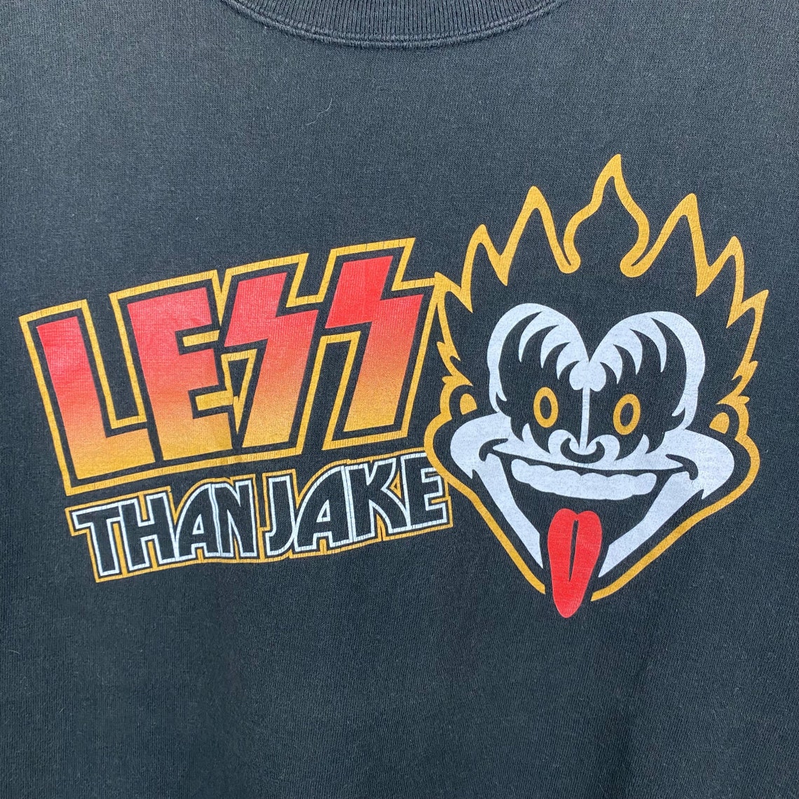 Rare Vintage Sunfaded Y2K LESS THAN JAKE Band American Ska Punk Kiss ...