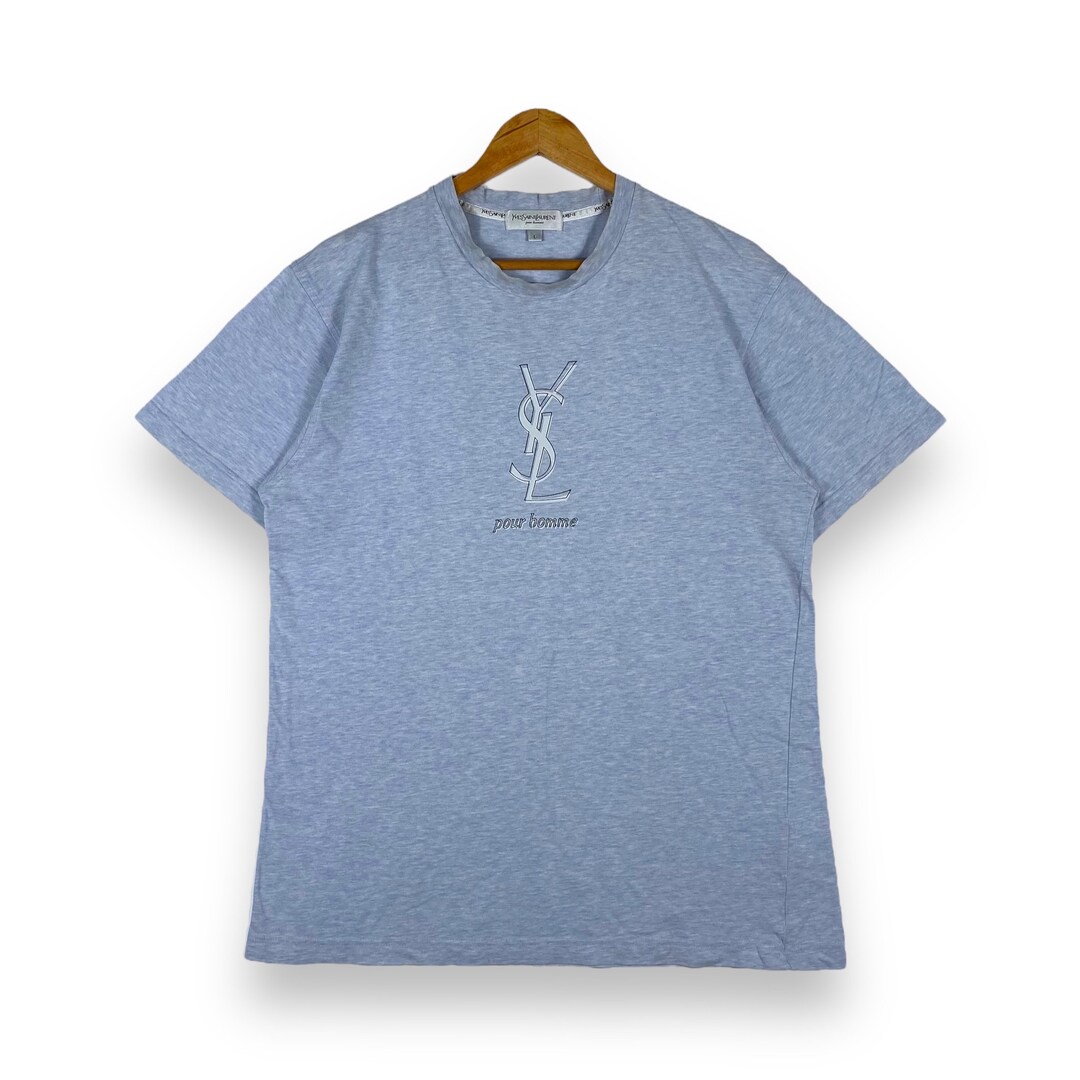 Rare Vintage 90's YVES Yves Saint Laurent Pour Homme Big Logo T Shirt ...