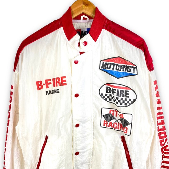 Rare!! Vintage 80's BACKFIRE RACING JACKET Motor Spee… - Gem