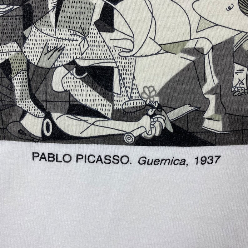 Raro Vintage 00s Pablo Picasso Guernica 1937 Artwork Camiseta De