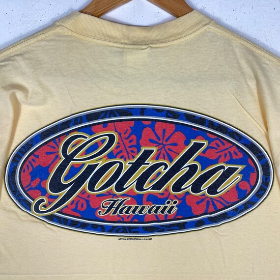 Rare!! Vintage 1997 GOTCHA HAWAII Big Logo Surfing T … - Gem