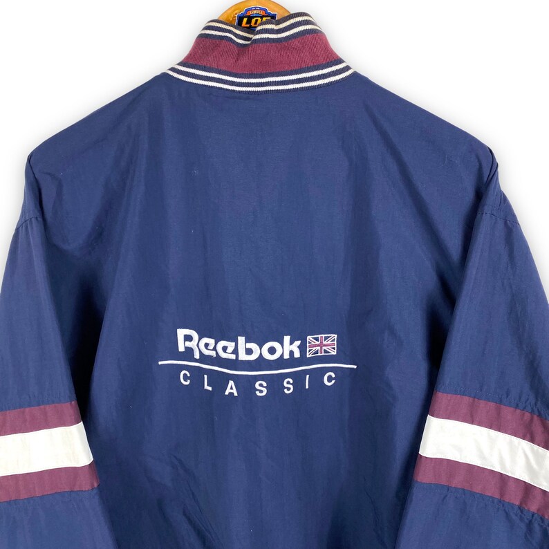 Rare Vintage 90's REEBOK CLASIC BRITAIN Flag Logo Full Zipper Jacket ...