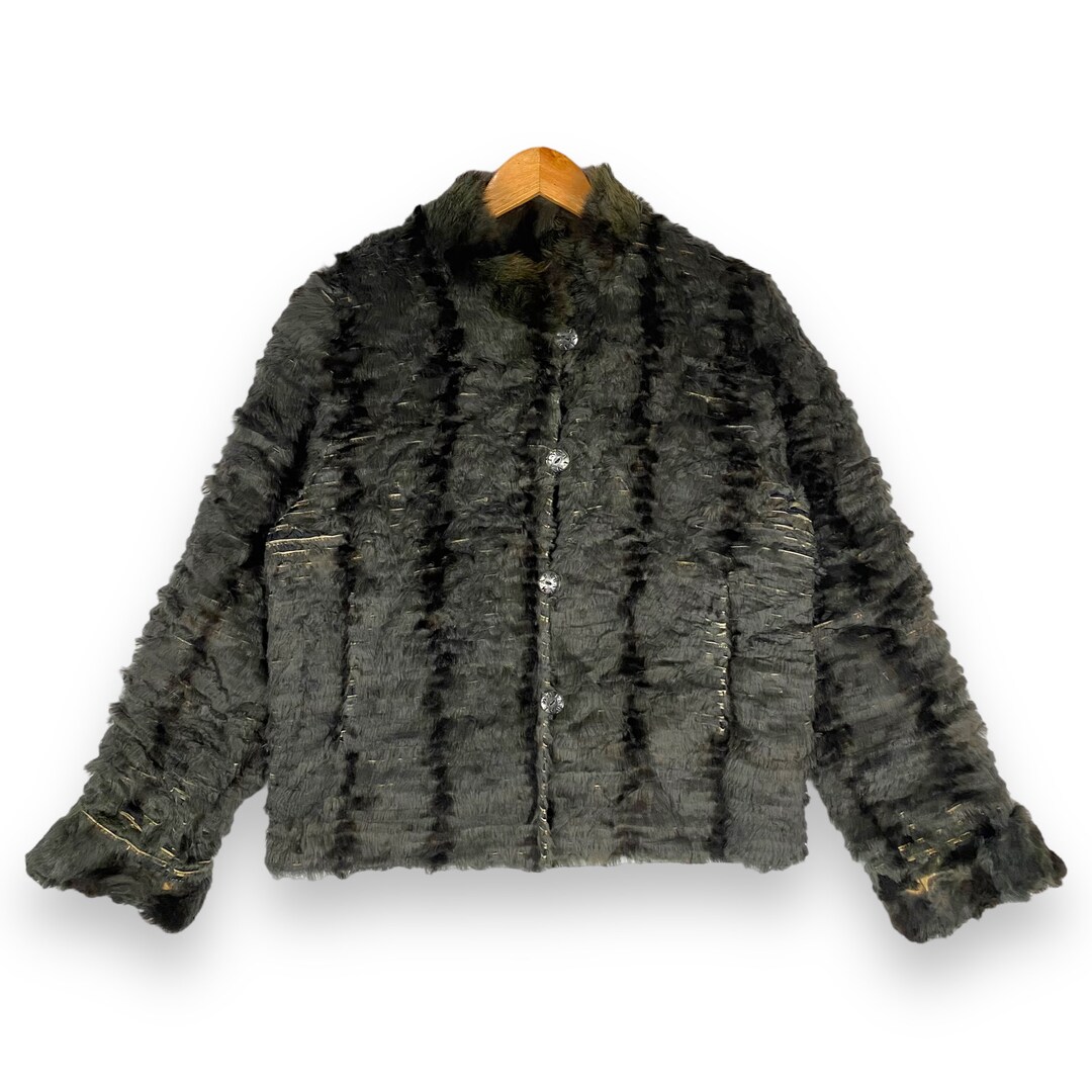 Rare Vintage BALMAIN PARIS Spain Rabbit Fur & Silk Reversible Jacket ...