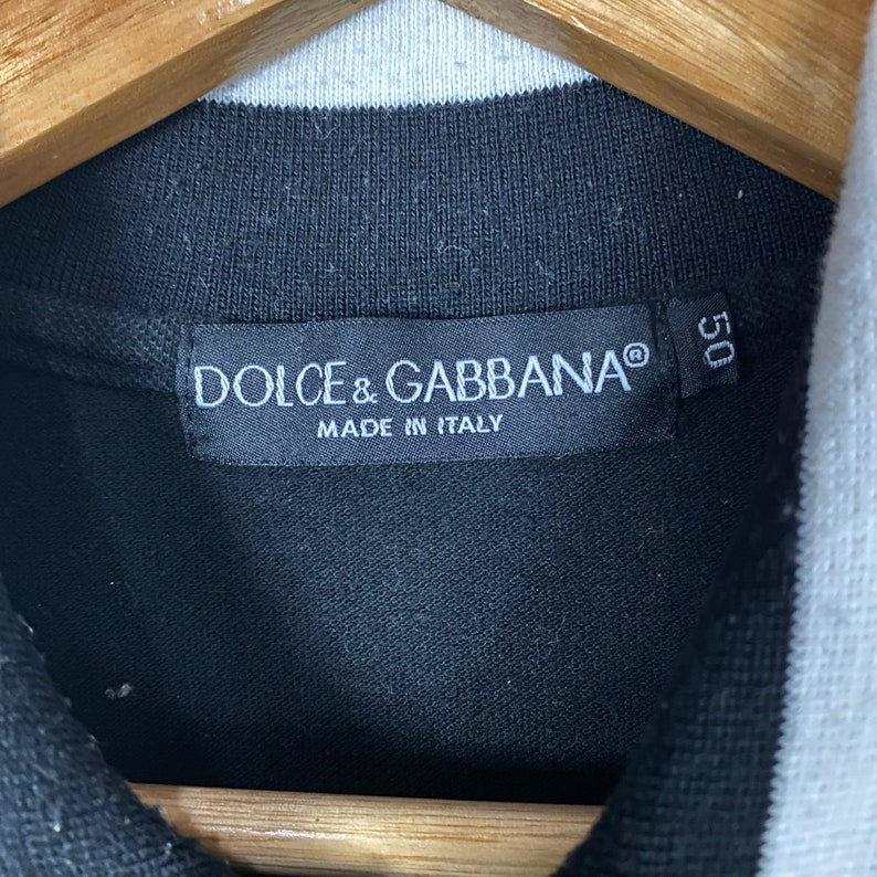 Rare Dolce And Gabbana Made In Italy Embroidered Logo Polo Shirt Size 50