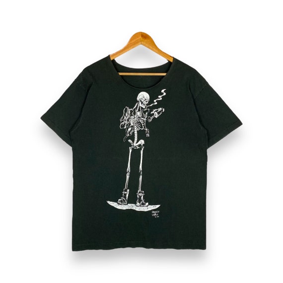Rare Vintage 1990 Fashion Victim Punk Skull Rip T S… Gem