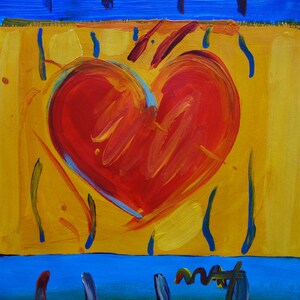 Exceptional POP ART Unique Heart Painting Signed & Stamped - Etsy