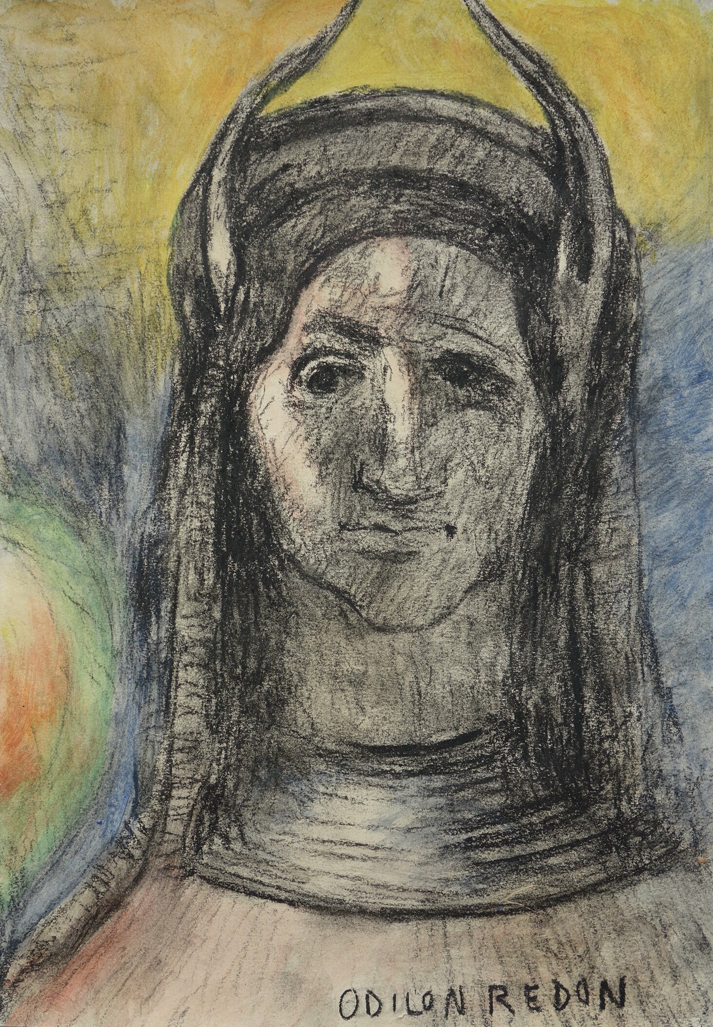 Fine Symbolist Charcoal Drawing Portrait Study Odilon Redon - Etsy