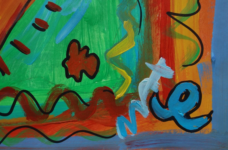 Exceptional POP ART Unique Heart Painting Signed & Stamped | Etsy