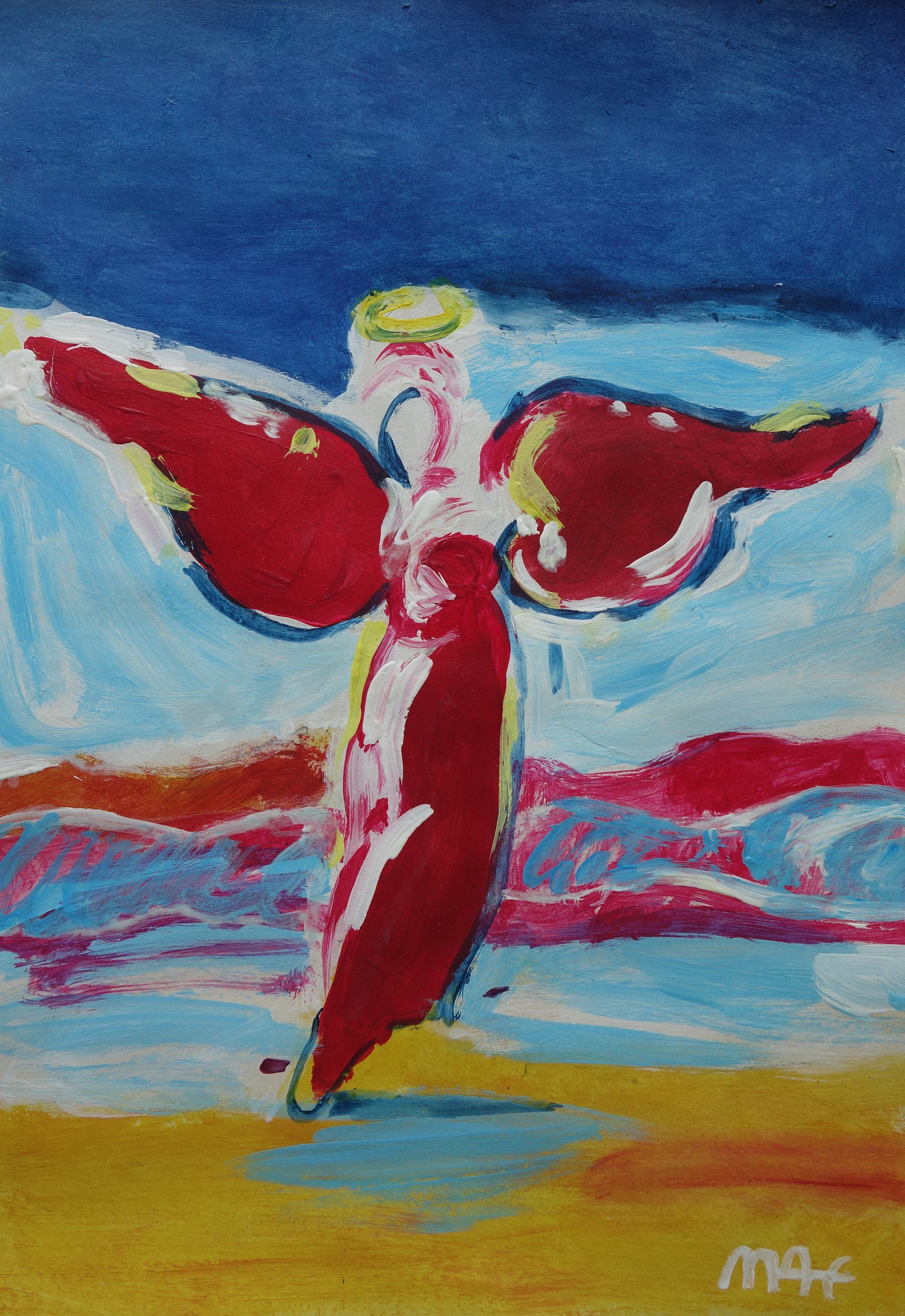 Exceptional POP ART Unique Angel Painting Signed & Stamped | Etsy